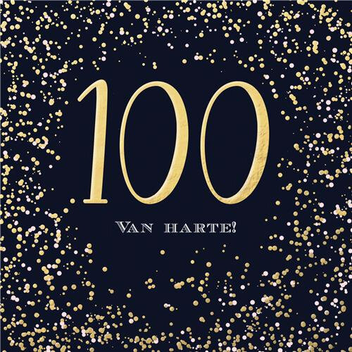 wenskaart 100 jaar - van harte!|Muller wenskaarten - mullerwenskaarten